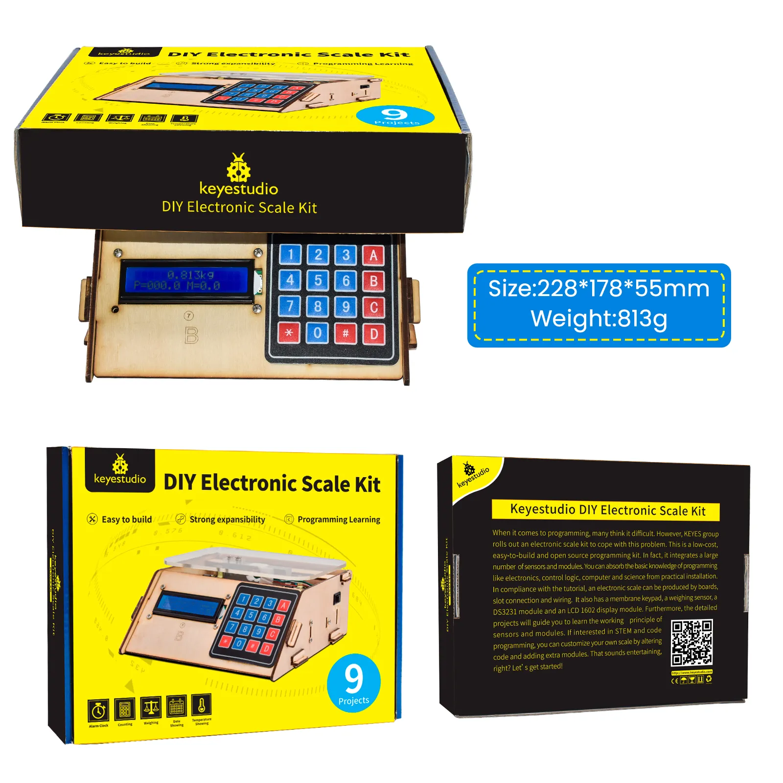 Electronic Scale Kit 5KG for Arduino Electronic Kit STEM • ROBOTECH JR